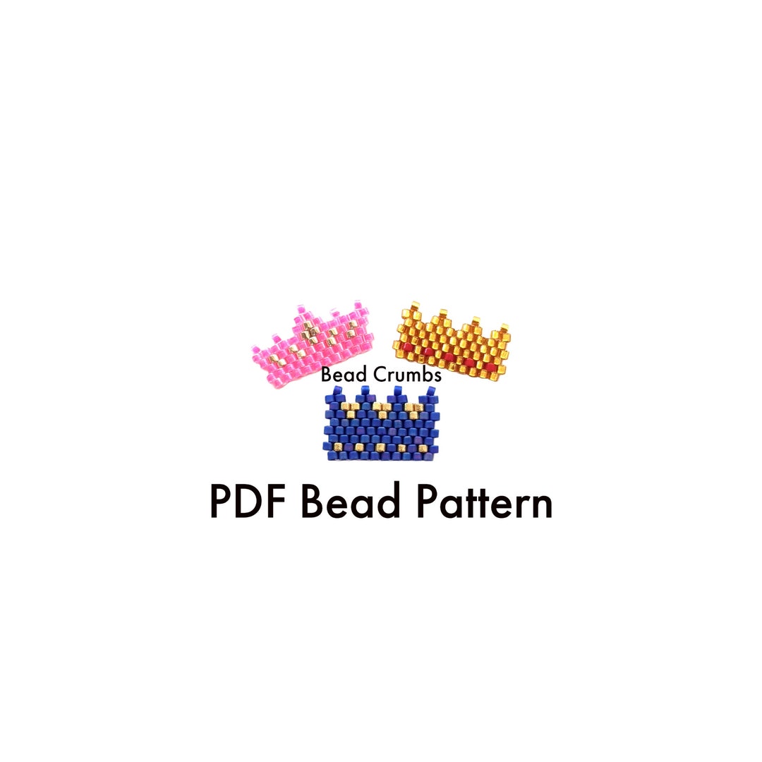 Crown Bead Pattern, Brick Stitch Beading, Beaded Earring Charm, PDF ...