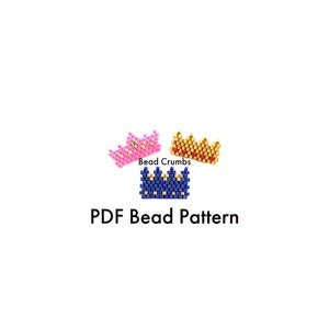 Crown Bead Pattern, Brick Stitch Beading, Beaded Earring Charm, PDF ...