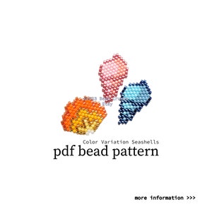 Seashell Brick Stitch Bead Pattern, DIY Beaded Earring Jewelry Charms ...