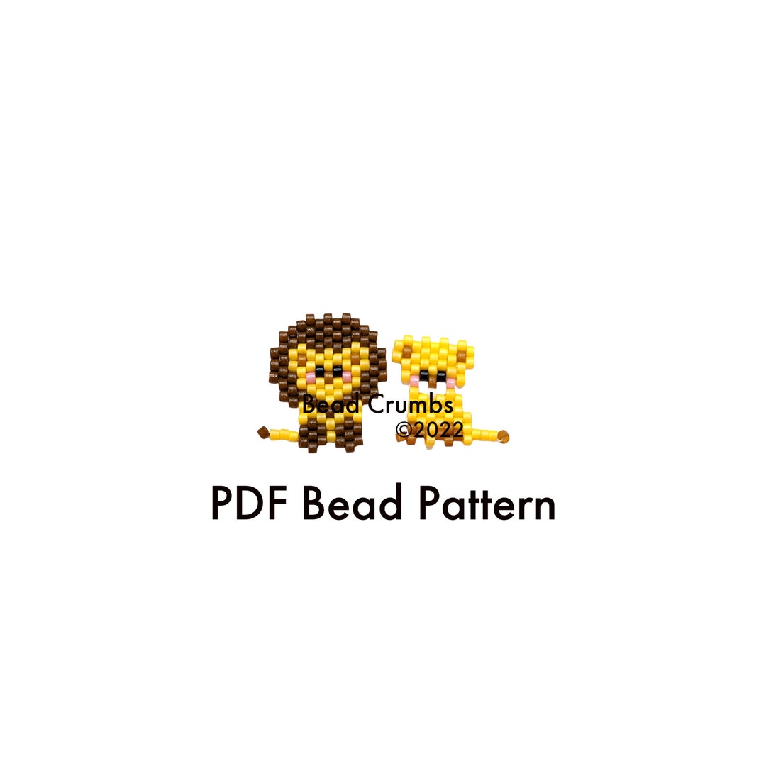 Lion Lioness Brick Stitch Bead Pattern DIY Beaded Earring - Etsy
