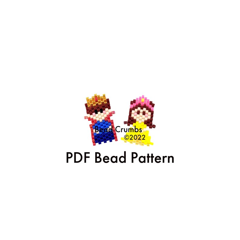 Prince and Princess Brick Stitch Bead Pattern DIY Beaded - Etsy