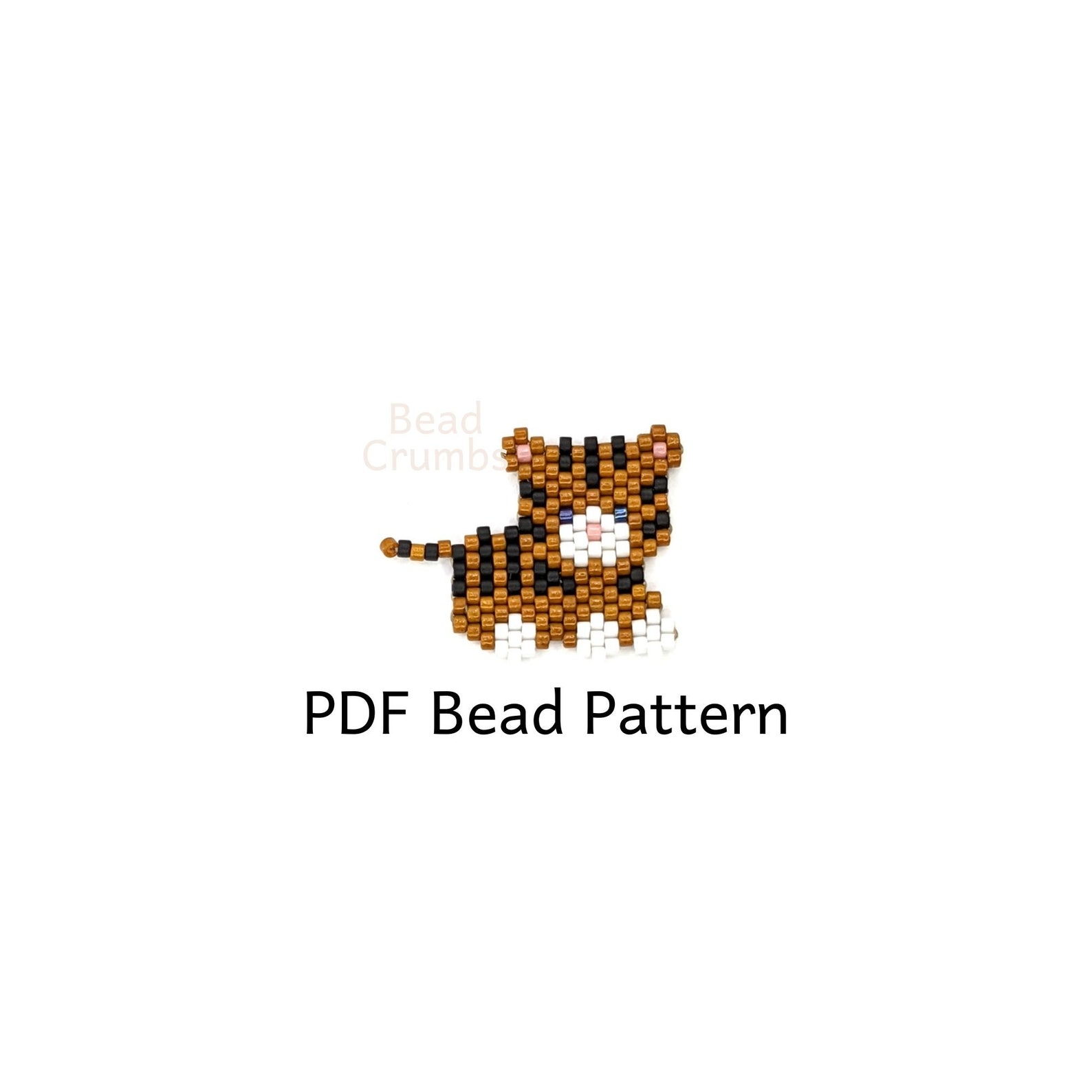 Tiger Brick Stitch Bead Pattern Year of the Tiger Charm - Etsy