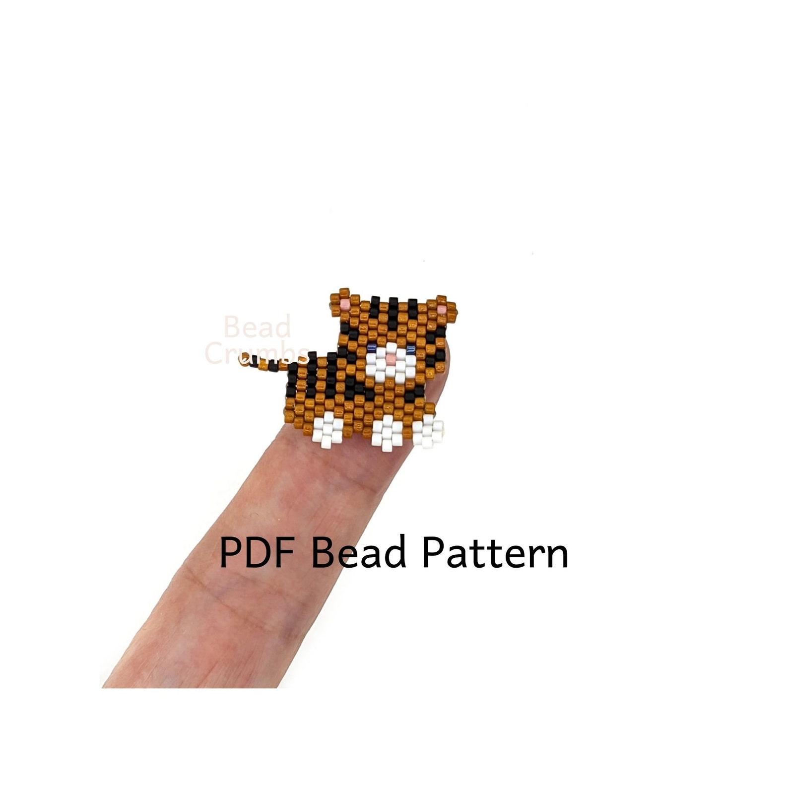 Tiger Brick Stitch Bead Pattern Year of the Tiger Charm - Etsy