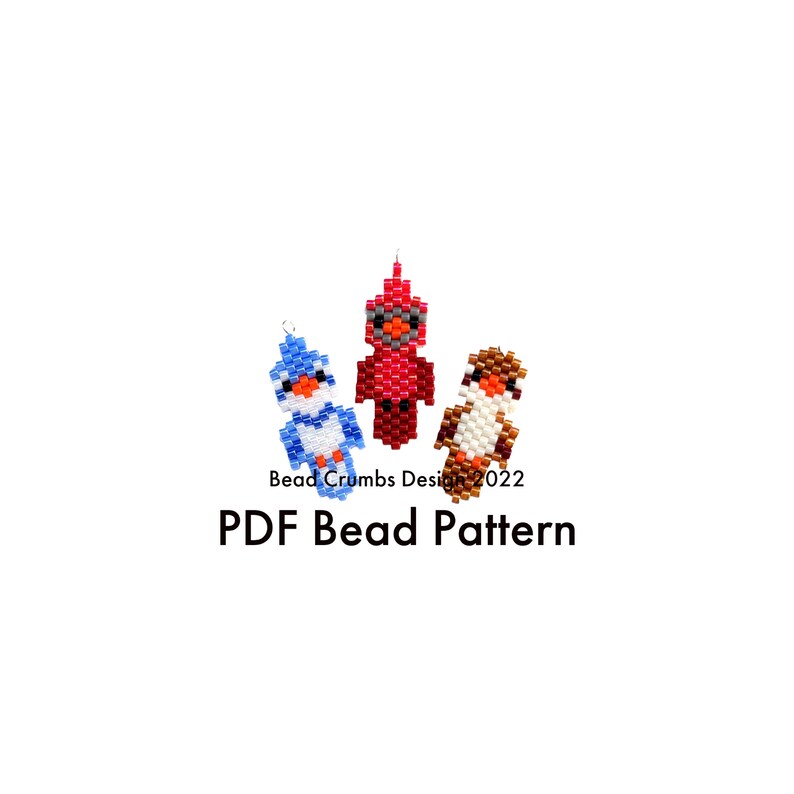 Blue Jay Cardinal Wren Brick Stitch Bird Pattern Beaded - Etsy