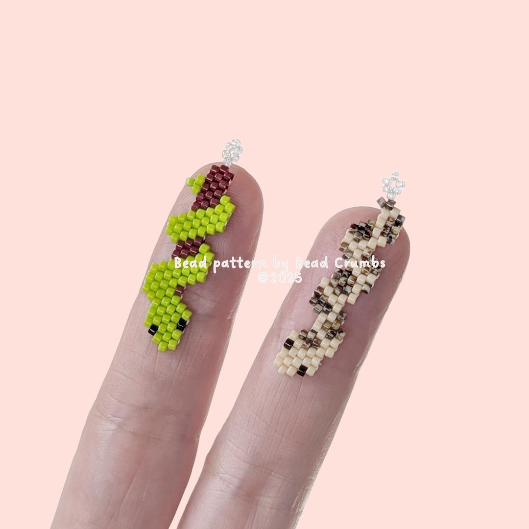 Snakes Bead Craft Pattern – DIY Brick Stitch Reptile Earring Charm ...