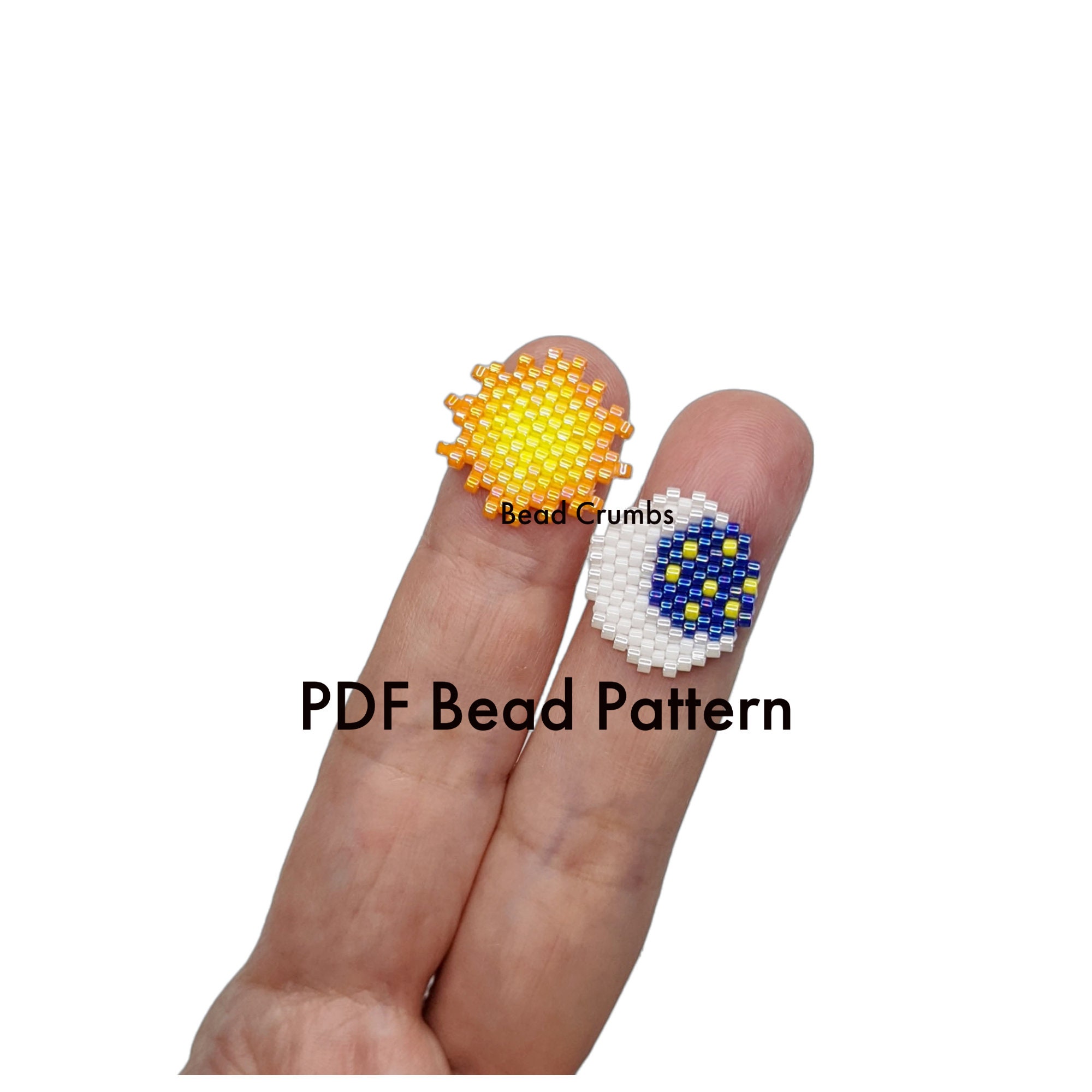 Sun and Moon Brick Stitch Bead Pattern Sunshine Moonlight - Etsy