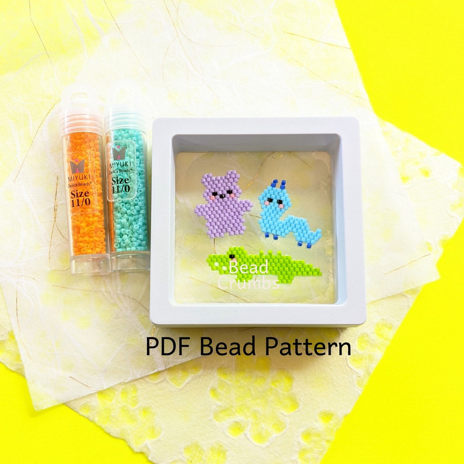 Alligator Bear Caterpillar Brick Stitch Bead PATTERN Miyuki - Etsy