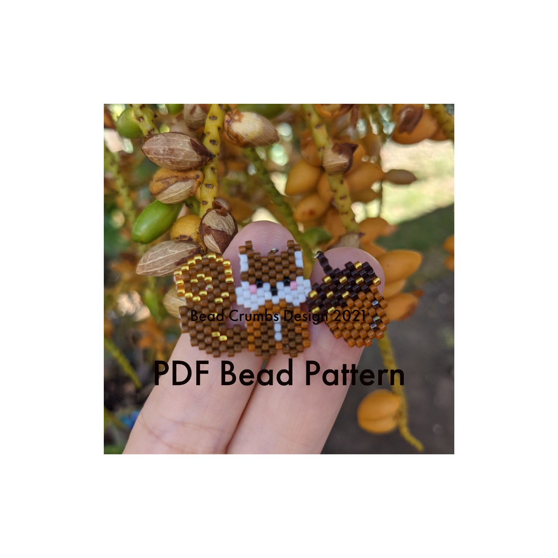 Squirrel and Acorn Brick Stitch Bird Pattern Beaded Earring - Etsy