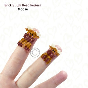 Moose Brick Stitch Beading Pattern, Animal Diagram for DIY Beadwoven ...