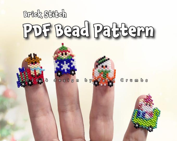 Christmas Train Beading Pattern - Brick Stitch Seed Bead Designs ...