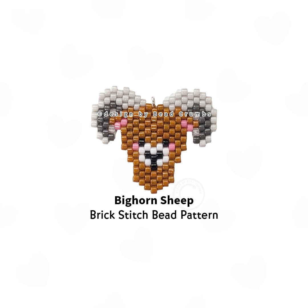 Bighorn Sheep Brick Stitch Pattern, Animal Beadweaving Diagram Seed ...