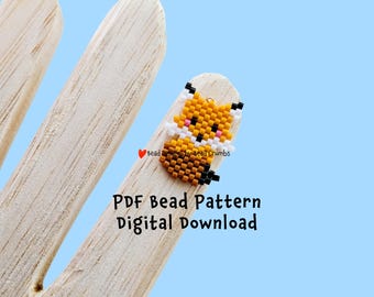 Moose Brick Stitch Beading Pattern, Animal Diagram for DIY Beadwoven ...