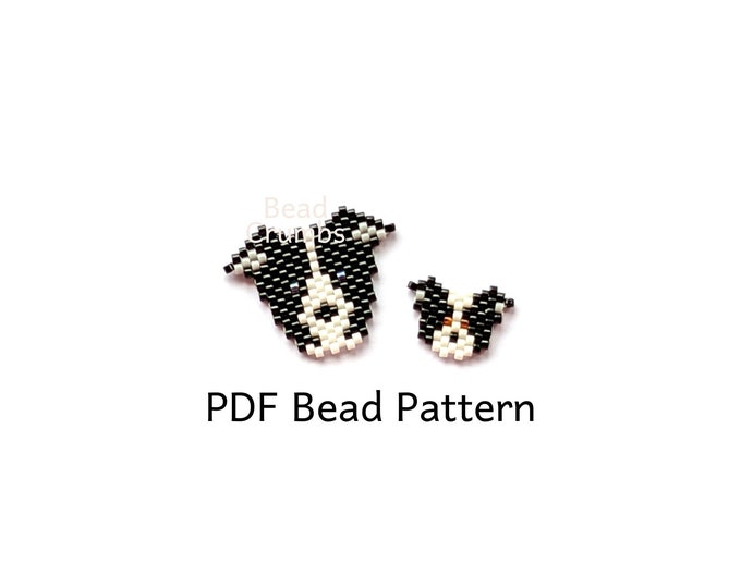 Bead Pattern Border Collie Dog Set Miyuki Brick Stitch Charm - Etsy