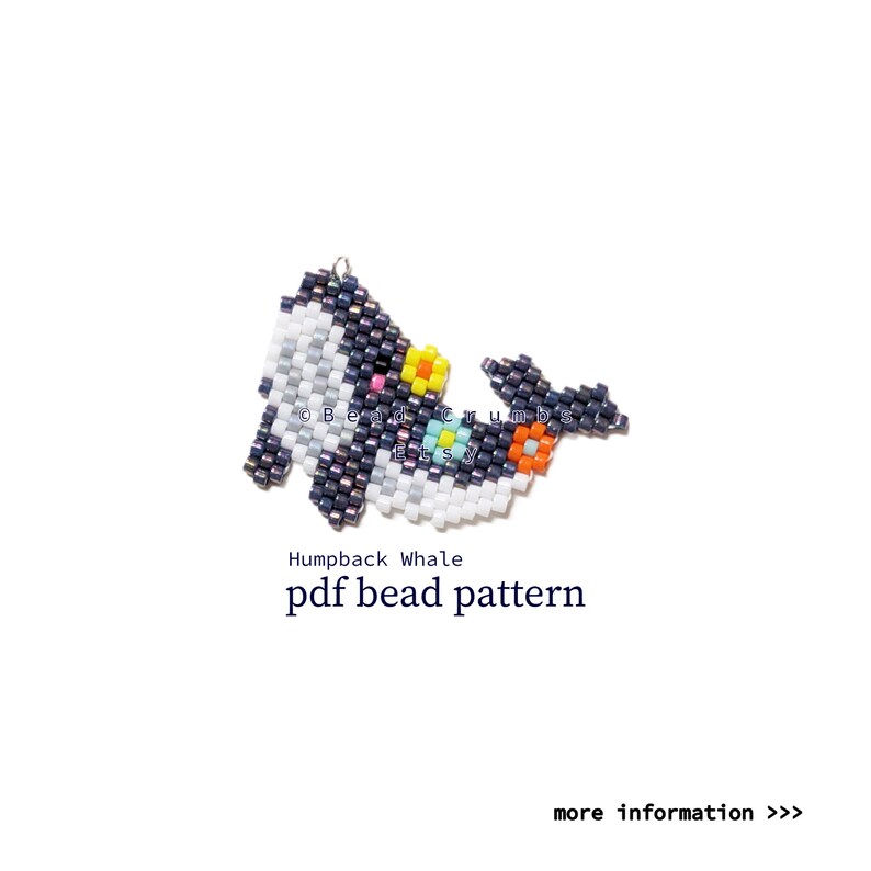 Brick Stitch Beading Pattern Humpback Whale Ocean Animal - Etsy