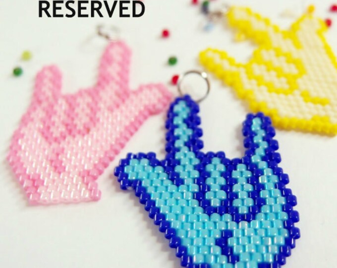 RESERVED ASL I Love You Seed Bead Charm - America Sign Language - Brick ...