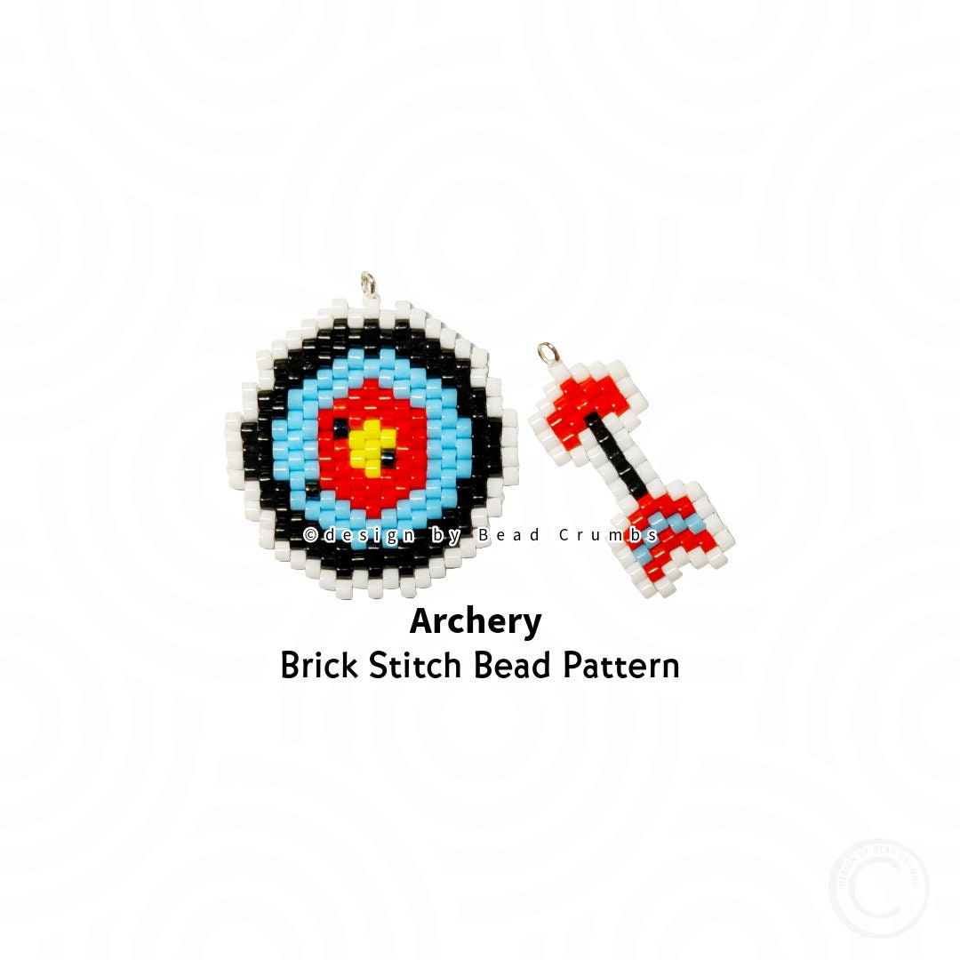 Archery Target and Arrow, Brick Stitch Beading Pattern, Beadweaving ...