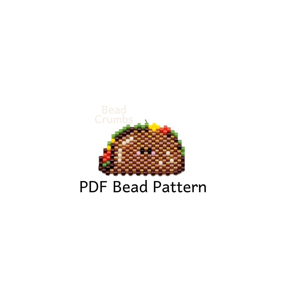 Taco Bead Pattern Brick Stitch Miyuki Charm Food Bead - Etsy
