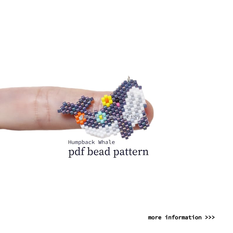 Brick Stitch Beading Pattern Humpback Whale Ocean Animal - Etsy