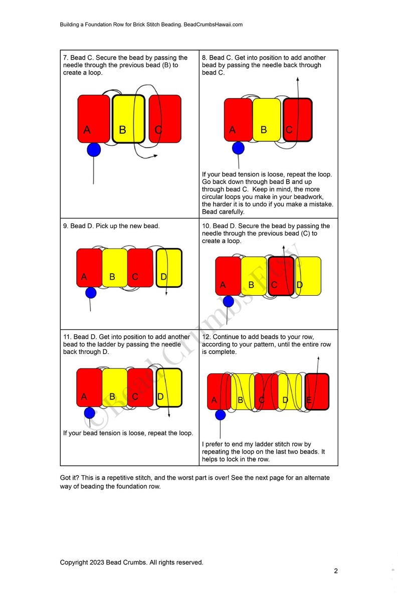Learn to Brick Stitch Bead Foundation Row Ladder - Etsy