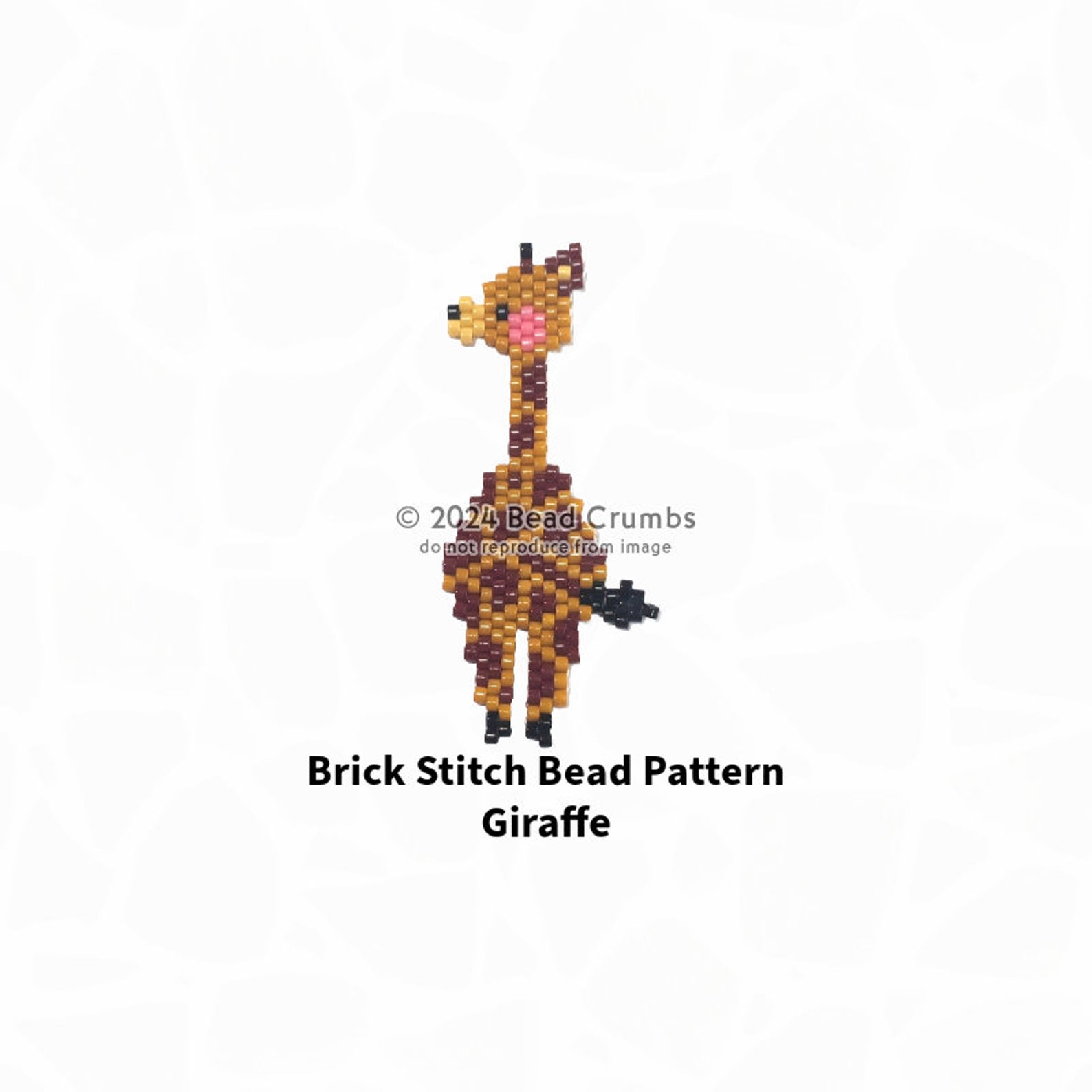 Brick Stitch Pattern Giraffe, Seed Bead Diagram for Do It Yourself ...
