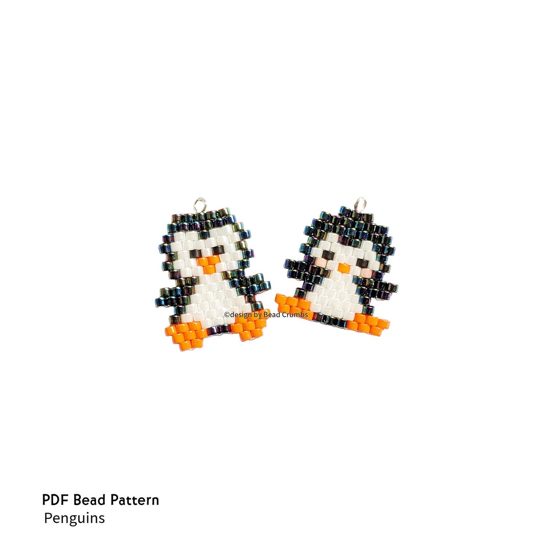 Penguins Brick Stitch Bead Pattern DIY Beaded Earring Jewelry - Etsy