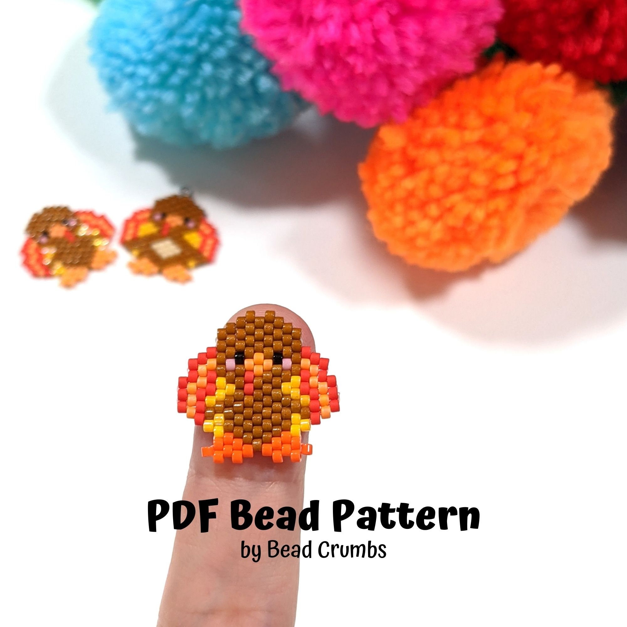 Turkey Bead Pattern Miyuki Brick Stitch Charm PDF Digital - Etsy