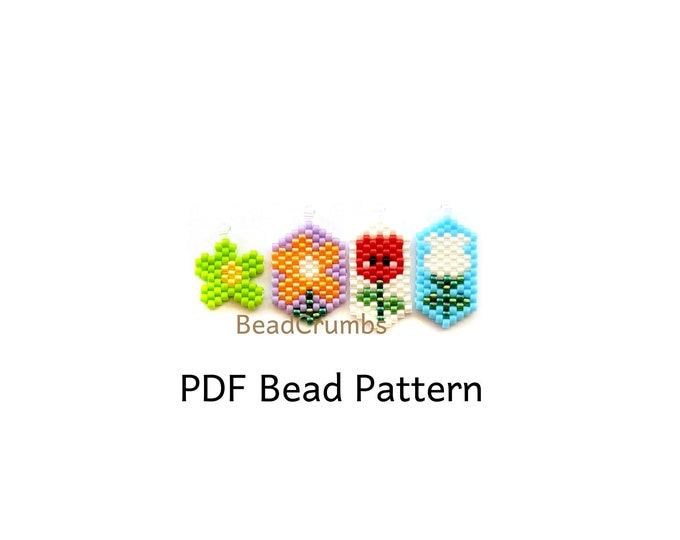 Flowers Bead Pattern Brick Stitch Beading Miyuki Plant - Etsy