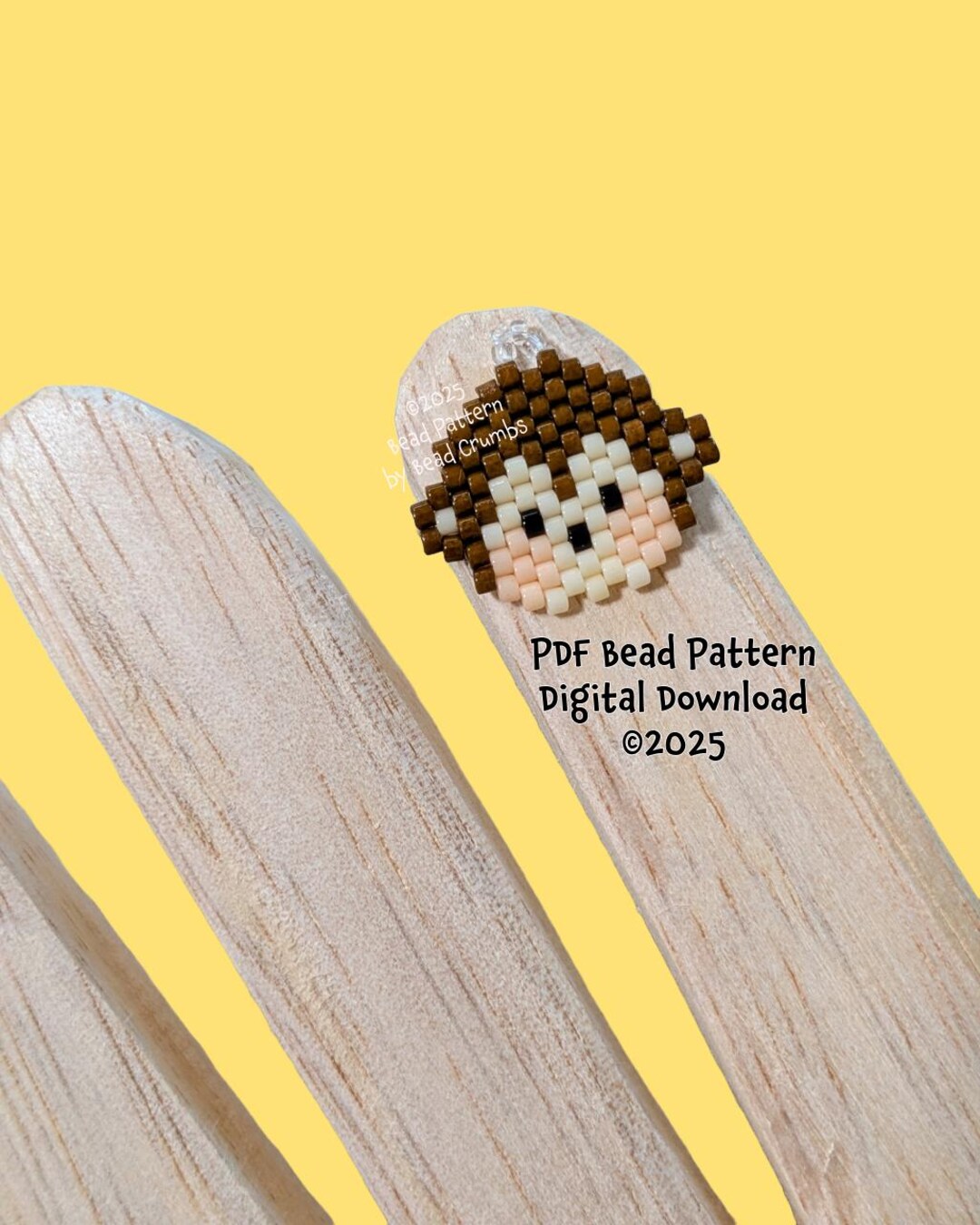 Monkey Bead Craft Pattern – DIY Brick Stitch Animal Earring Charm ...