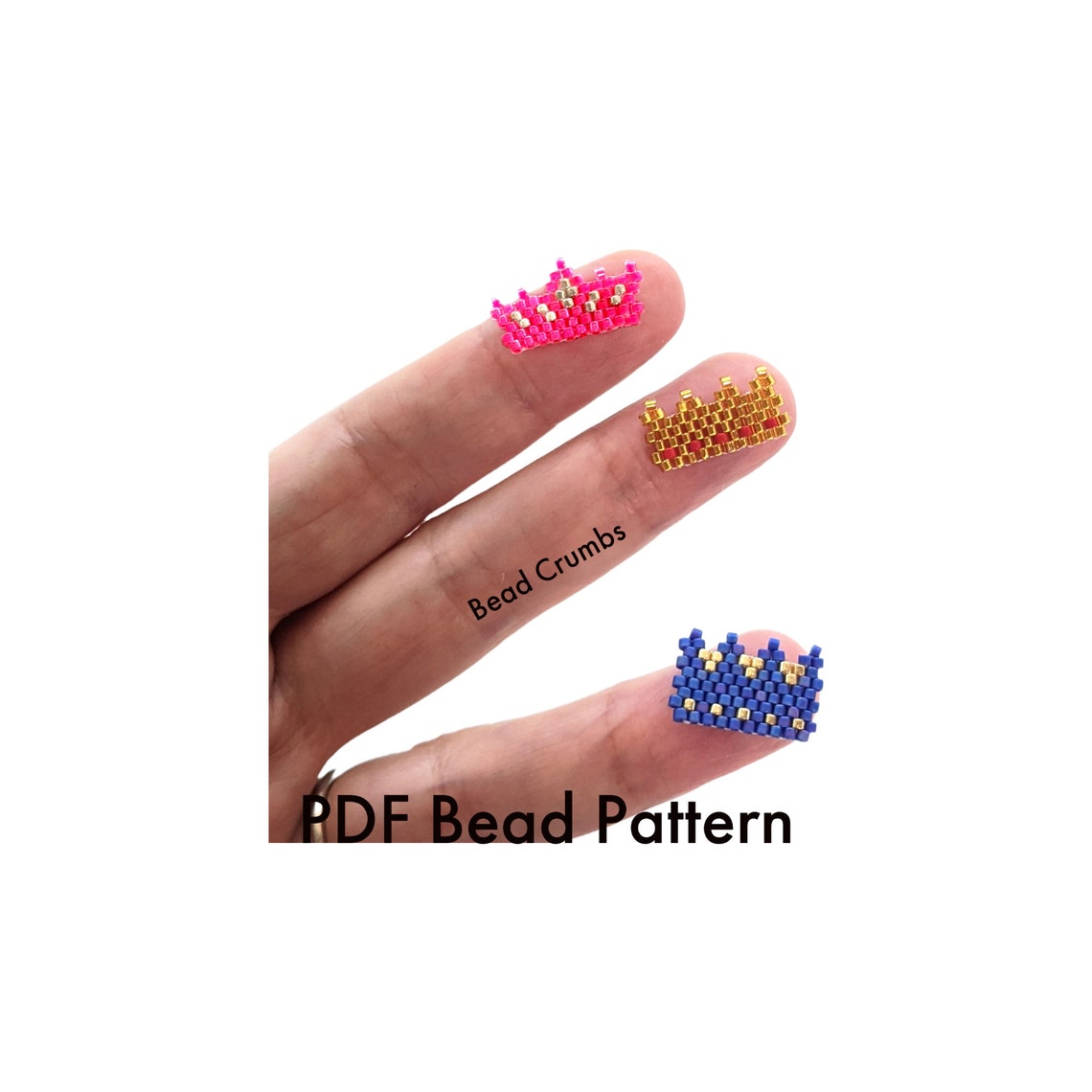 Crown Bead Pattern Brick Stitch Beading Beaded Earring - Etsy