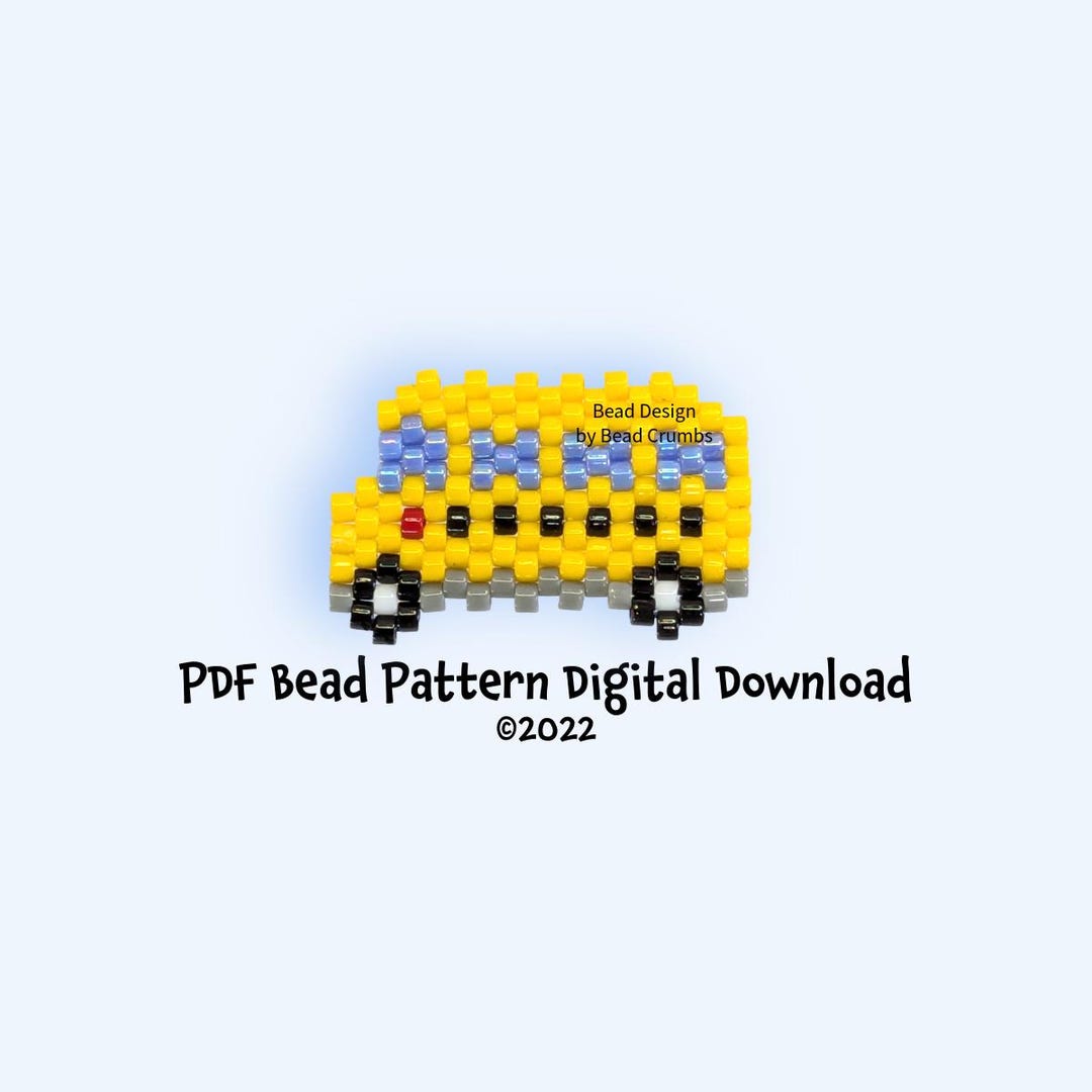 School Bus Beading Pattern – Brick Stitch PDF, DIY Bead Craft Digital ...