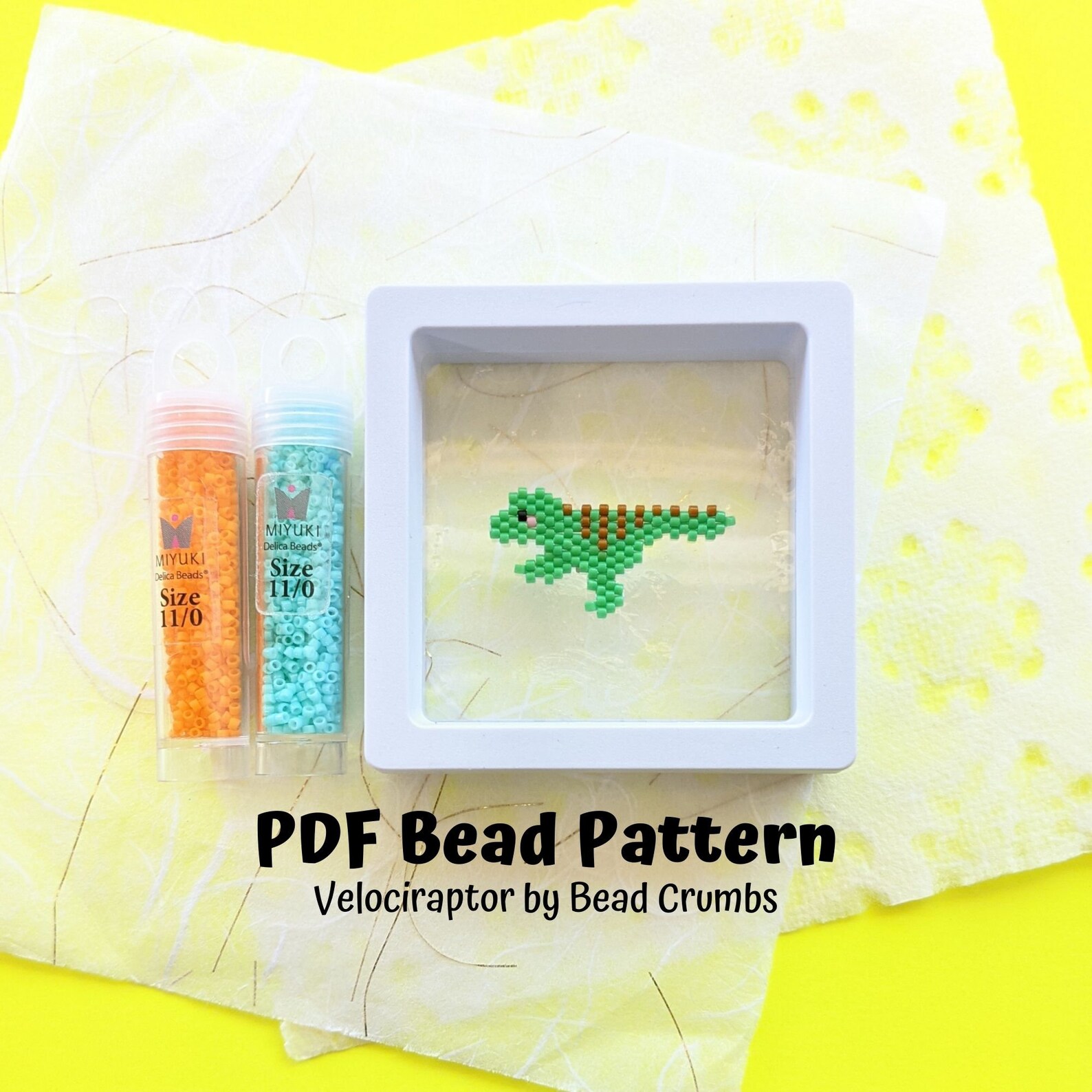 Velociraptor Weasel XRay Fish Brick Stitch Bead PATTERN | Etsy