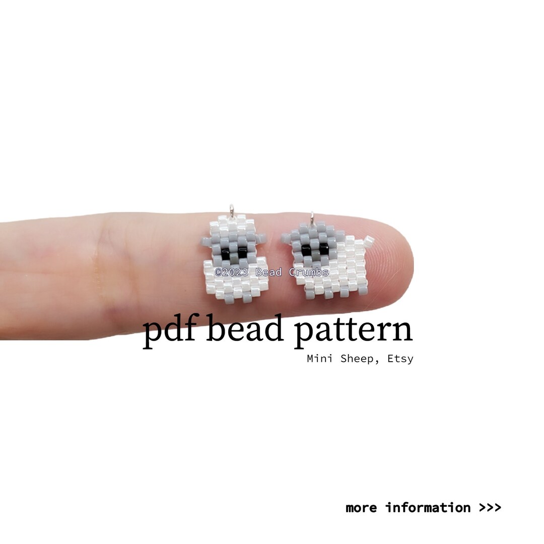 MINI Sheep Brick Stitch Bead Pattern, DIY Beaded Jewelry Charms, PDF Digital Download - Etsy