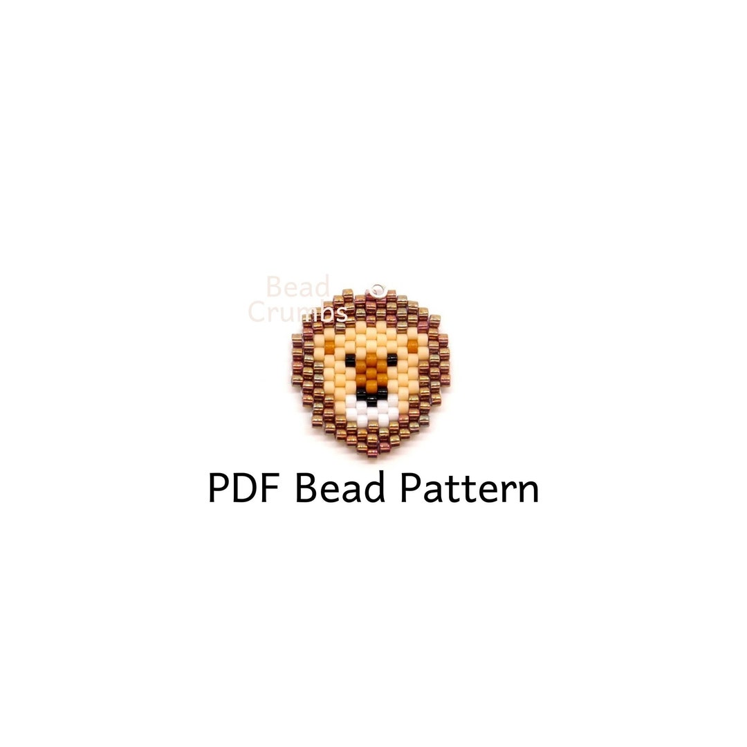 Lion Brick Stitch Bead Patterns, Miyuki Delica Seed Bead Animal, PDF ...