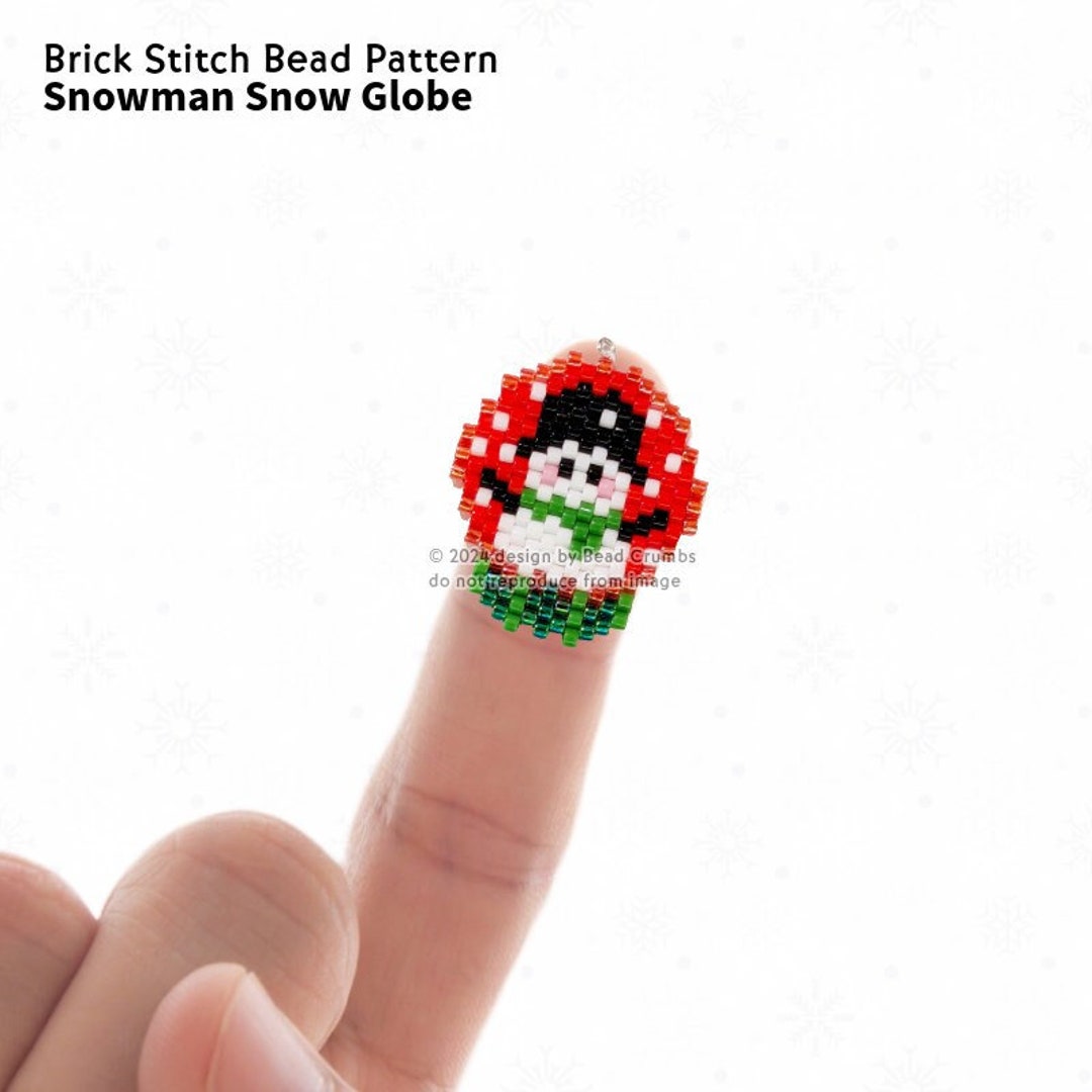 Brick Stitch Pattern Snowman Snow Globe, Seed Bead Diagram for Do It ...