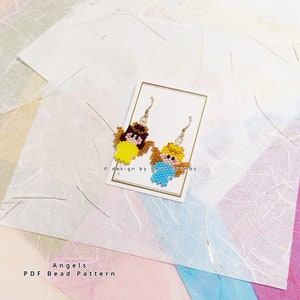 Angel Brick Stitch Bead Pattern, DIY Beaded Earring Jewelry Charms, PDF ...