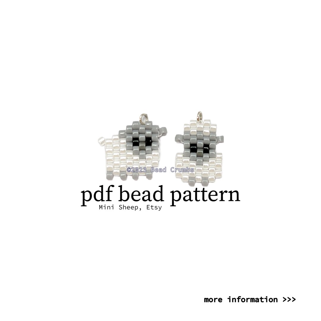 MINI Sheep Brick Stitch Bead Pattern, DIY Beaded Jewelry Charms, PDF ...