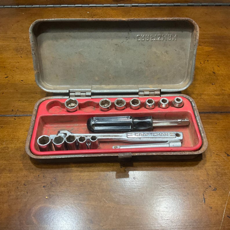 Vintage Craftsman 1/4 Inch Drive Socket Set With 5 Inch Breaker Bar ...