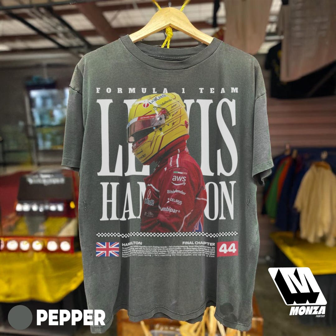 Lewis Hamilton T-shirt, F1 Racing Graphic Tee, Vintage Hamilton F1 ...