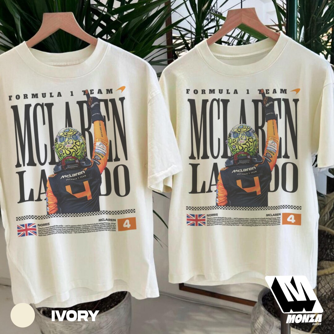 Lando Norris Mclaren Tee, F1 Racing Graphic T-shirt, Vintage Formula 1 ...