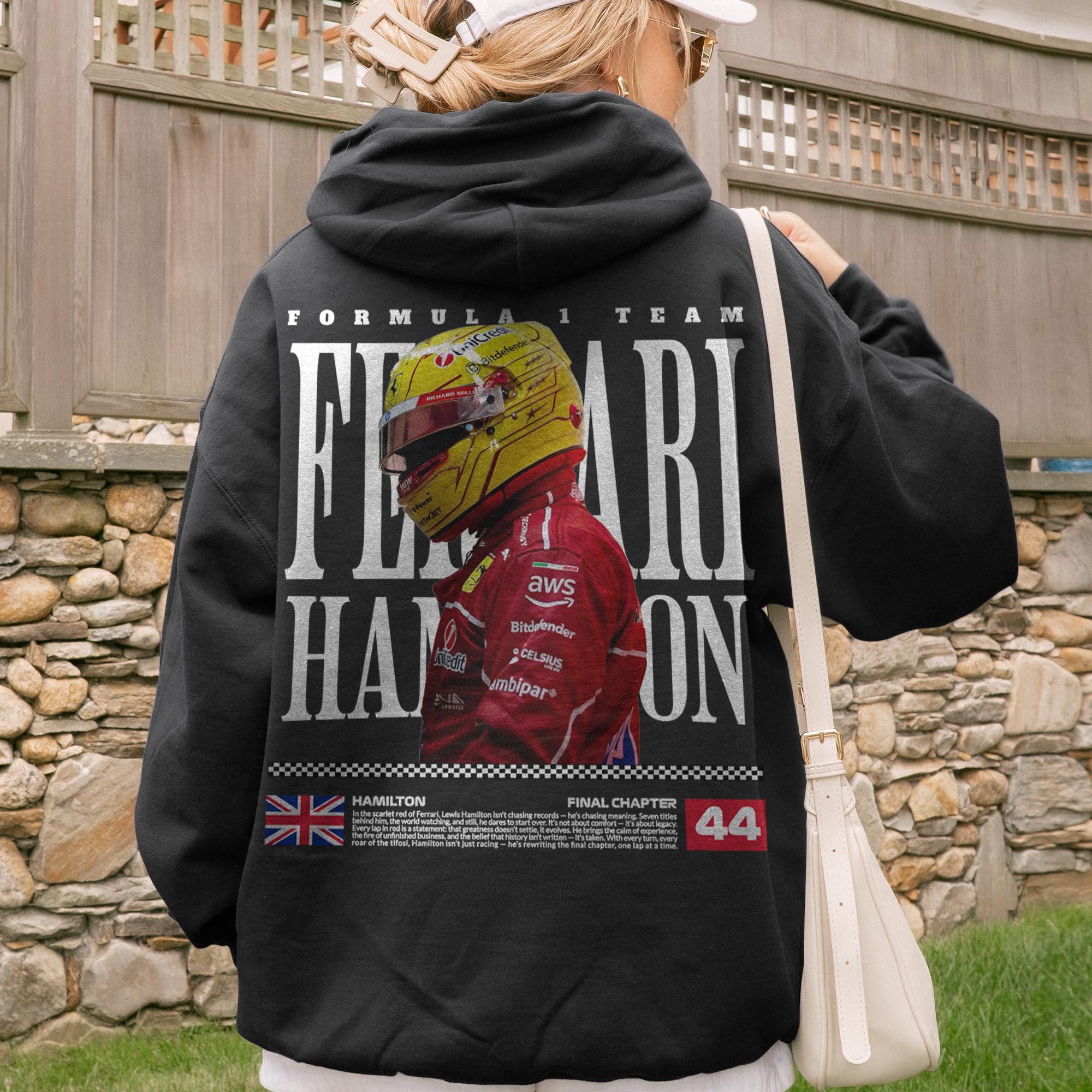 Lewis Hamilton Ferrari Hoodie, Vintage F1 Racing Sweatshirt, Retro ...