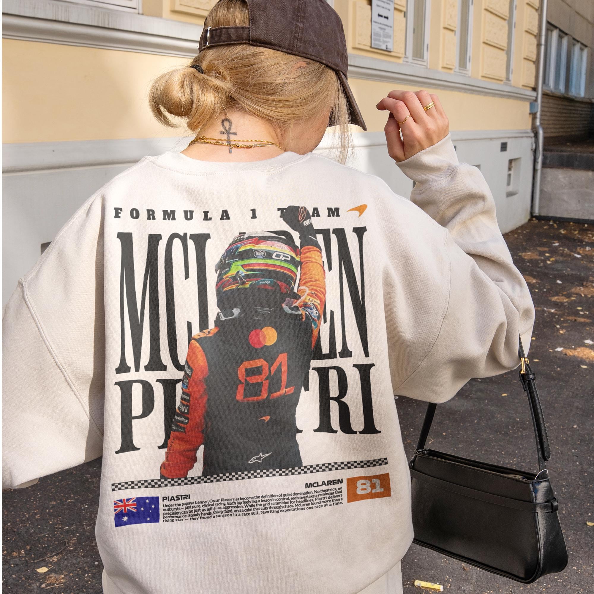 Oscar Piastri Mclaren Merch, Retro Piastri F1 Crewneck, Vintage Formula ...
