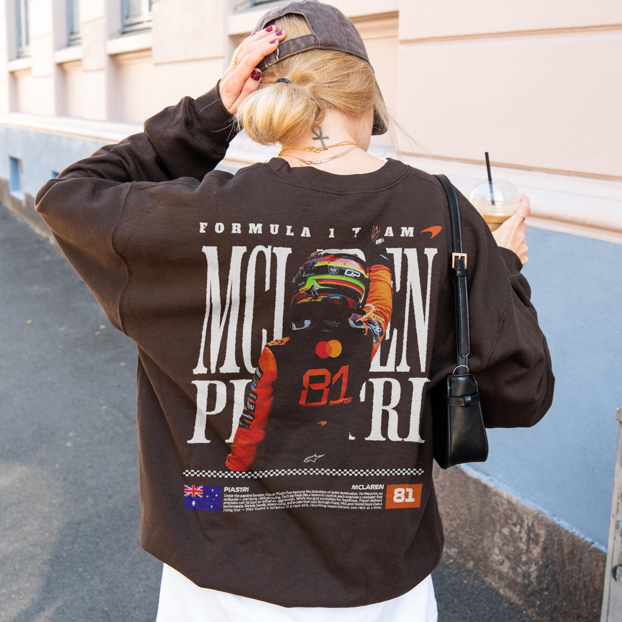 Oscar Piastri Mclaren Merch, Retro Piastri F1 Crewneck, Vintage Formula ...