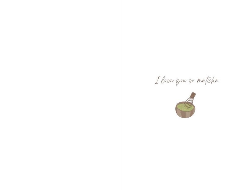 I Love You so Matcha Card | Cute Matcha Pun Card | White Minimalist ...