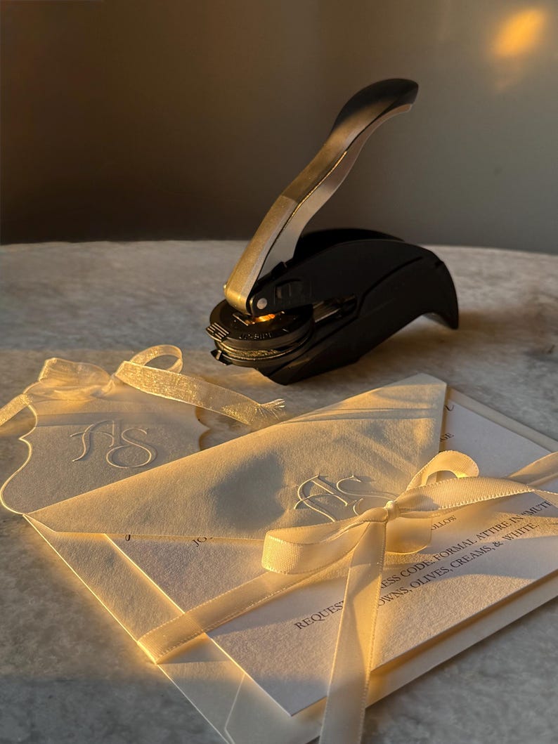 Custom Wedding Embosser: Personalized Monogram for Stationery - Etsy