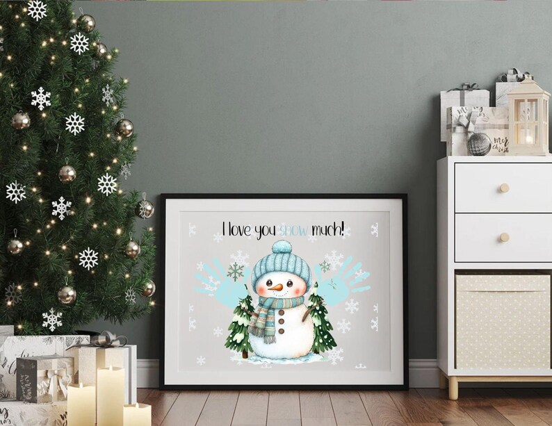 Snowman Handprint Printable, I Love You Snow Much, Digital Download - Etsy
