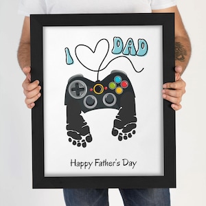 Dad Birthday | Father's Day Handprint Art | Video Game Footprint Stamp ...