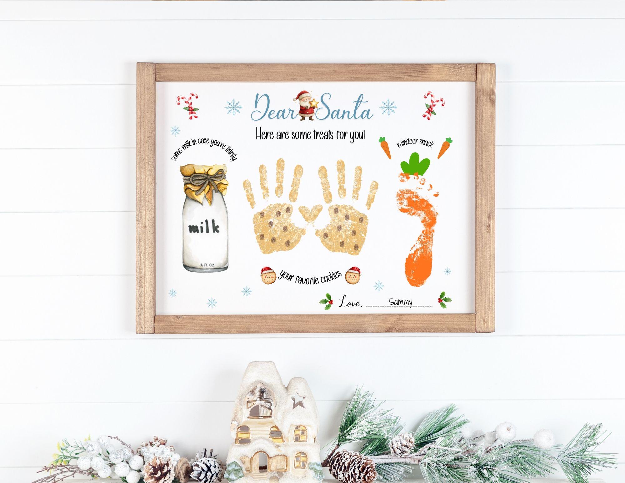 Dear Santa Handprint Footprint Placemat – Christmas Kids Craft ...