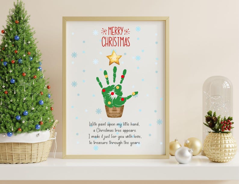 Handprint Christmas Tree Poem – Keepsake Printable for Kids, Holiday ...