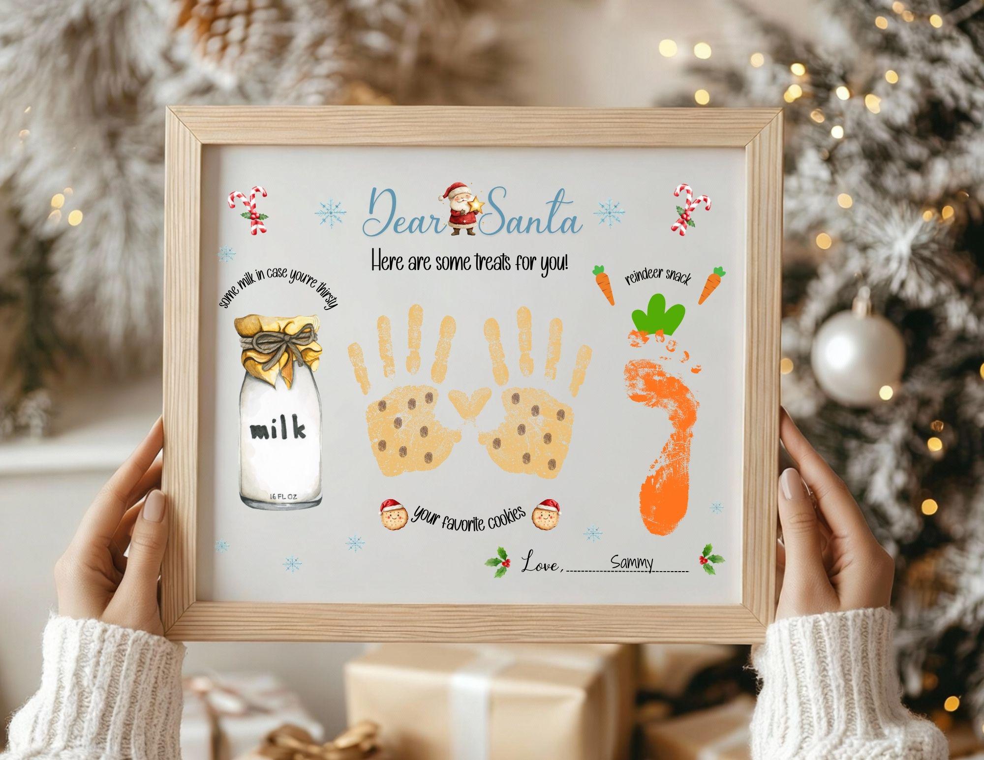 Dear Santa Handprint Footprint Placemat – Christmas Kids Craft ...
