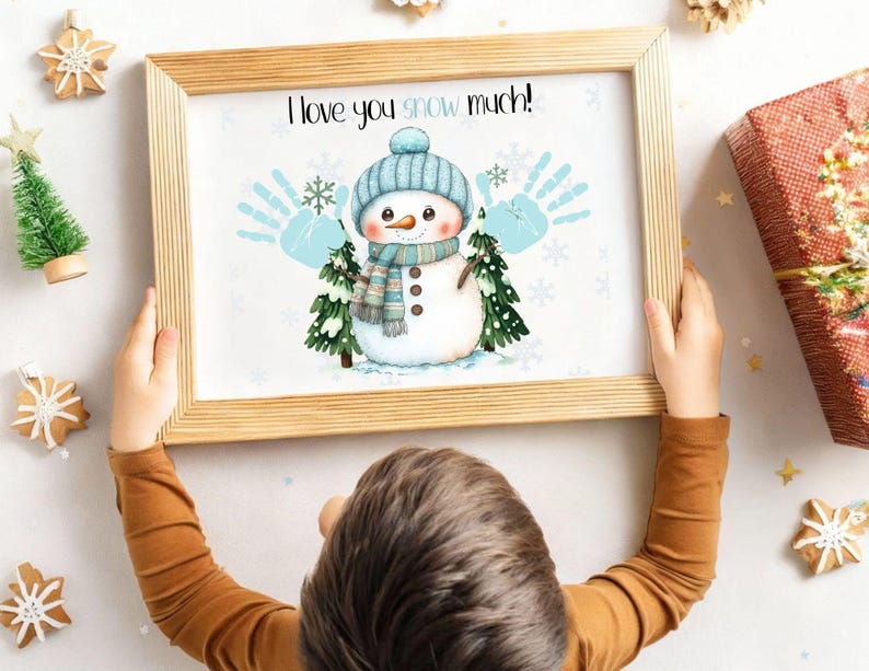 Snowman Handprint Printable, I Love You Snow Much, Digital Download - Etsy